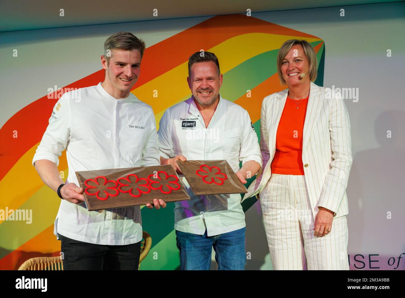 Chef Tim Boury, Chef Roger van Damme and Managing Director Cargill ...