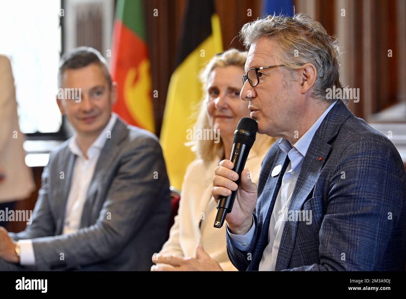 Thierry Rey pictured during a press conference after the first stage of ...