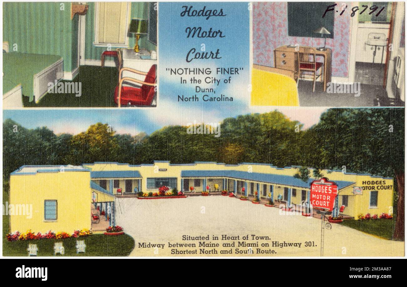 Hodges Motor Court, 'Nothing finer' in the city of Dunn, N. C. , Motels ...