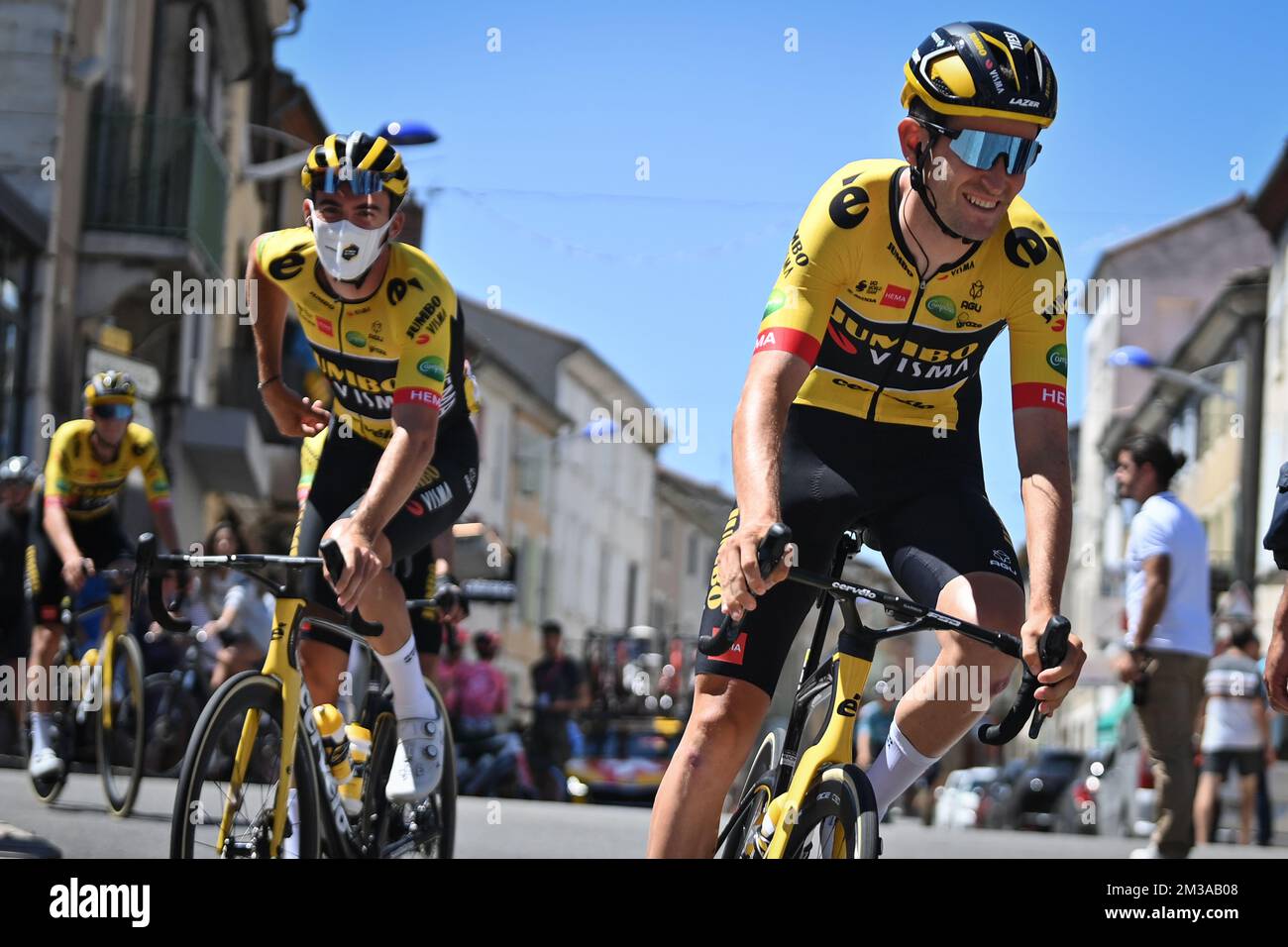 Belgian Tiesj Benoot of Jumbo-Visma pictured at the start of the second ...
