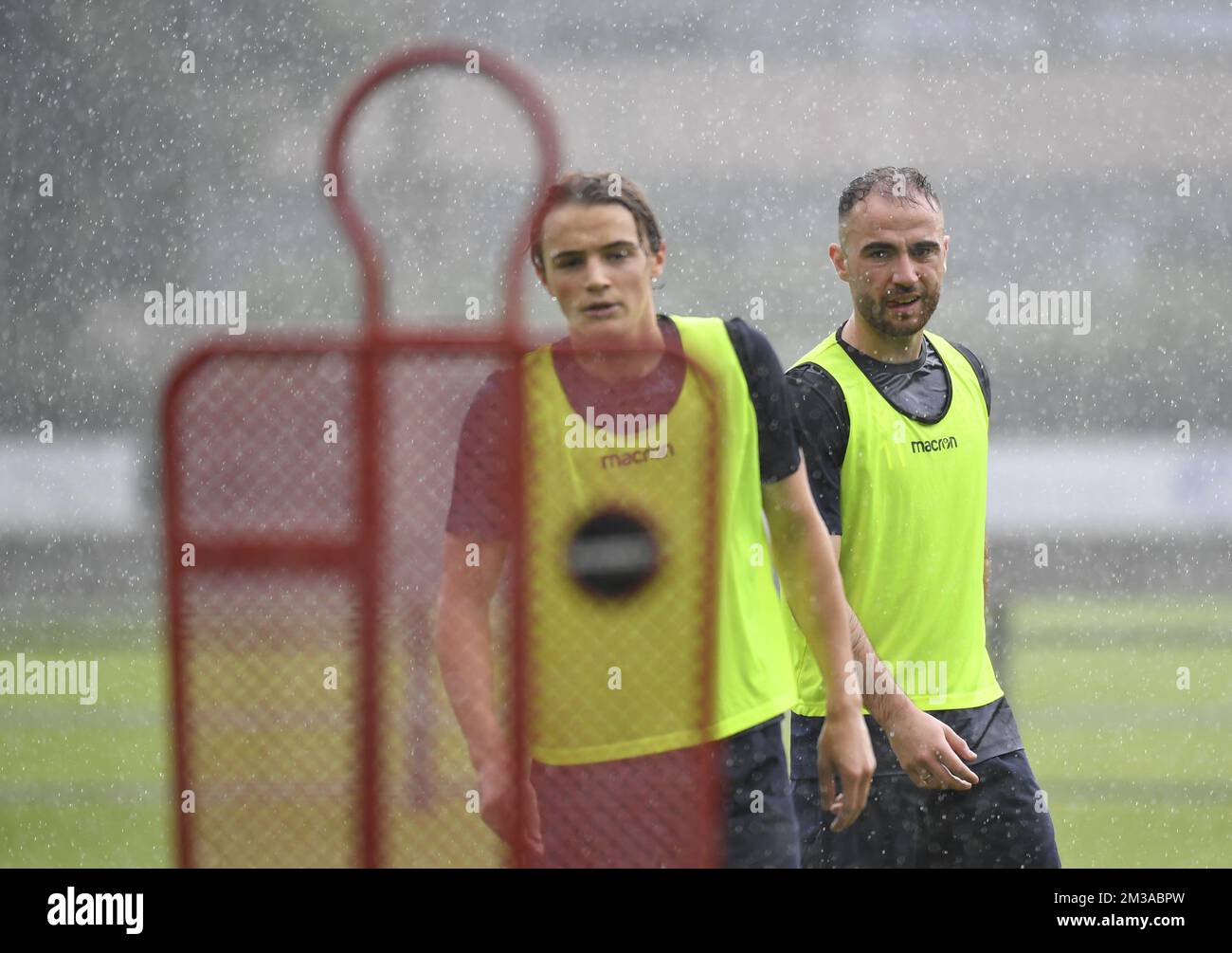 STVV's Matte Smets and STVV's Fatih Kaya are pictured on during the ...
