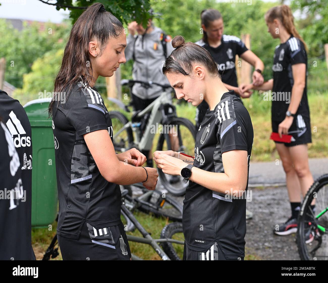 Belgium's Amber Tysiak and Belgium's Zenia Mertens pictured during a ...
