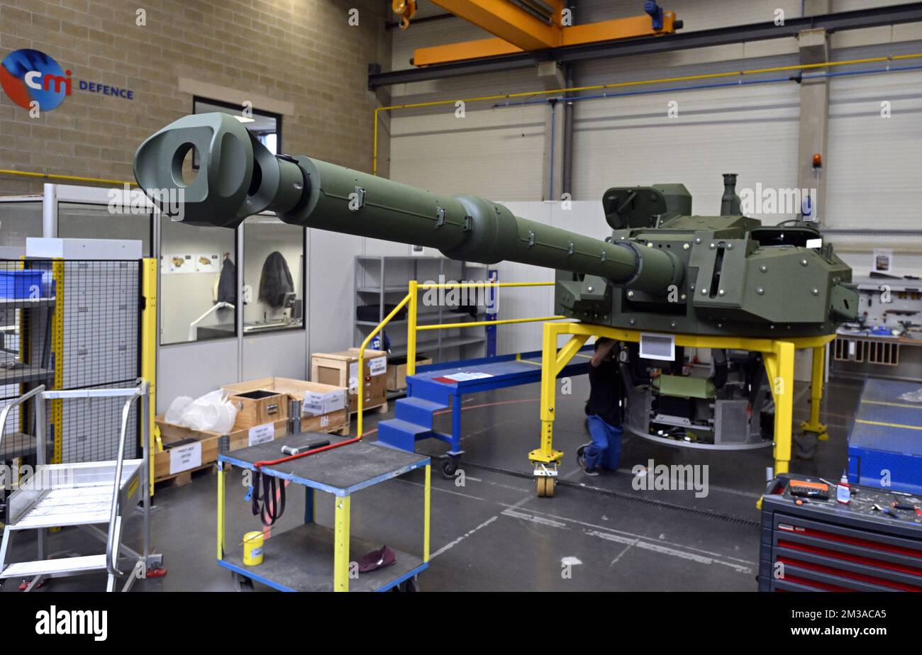 Illustration shows a visit at the John Cockerill Defence site in Loncin ...