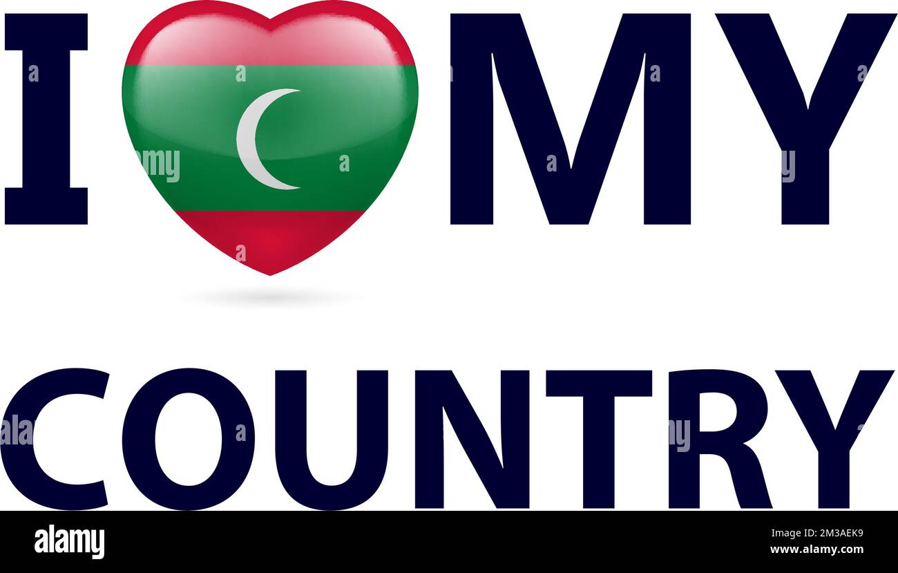 Heart with Maldivian flag colors. I Love My Country - Maldives Stock ...