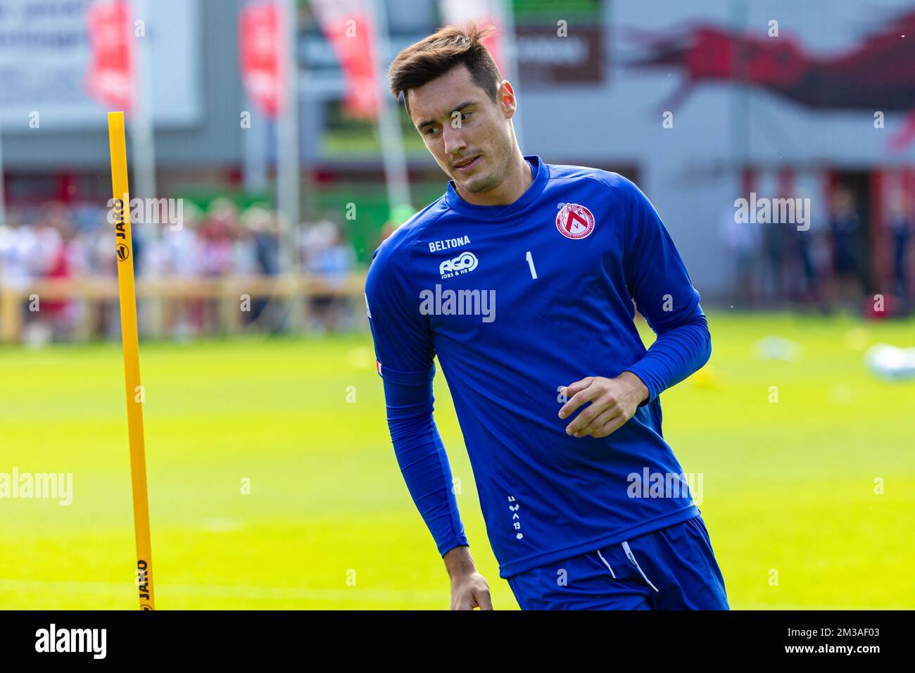 Kortrijk's new goalkeeper Tom Vandenberghe pictured in action during ...