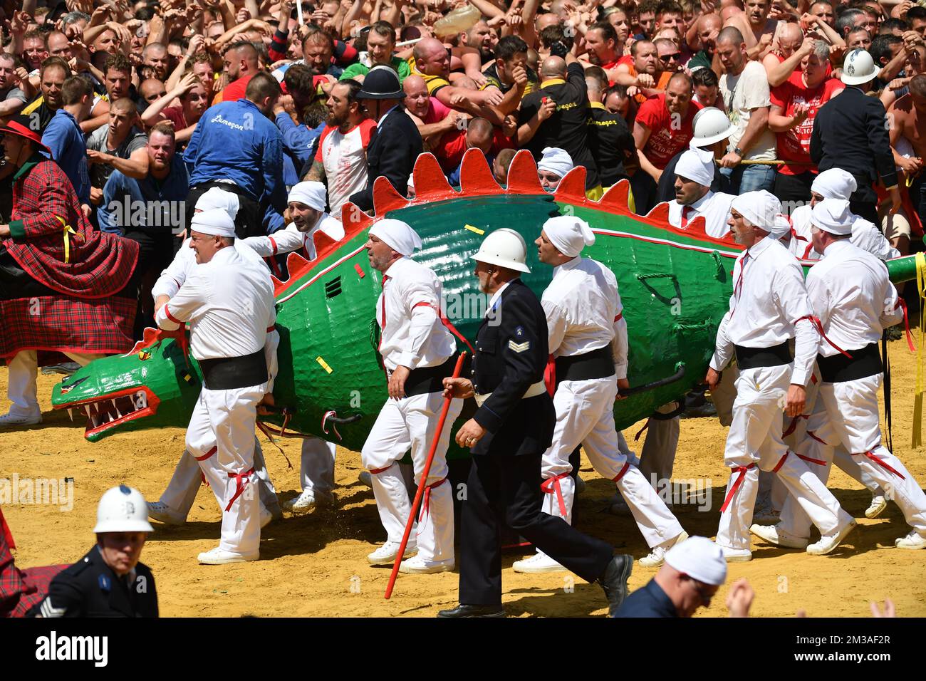 Illustration shows the Ducasse - Doudou folkloric festival in Mons ...
