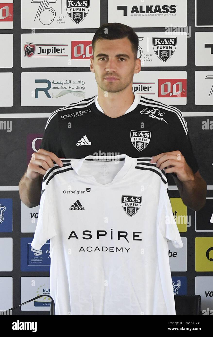 Eupen's new player Jan Gorenc pictured during a training session ahead ...