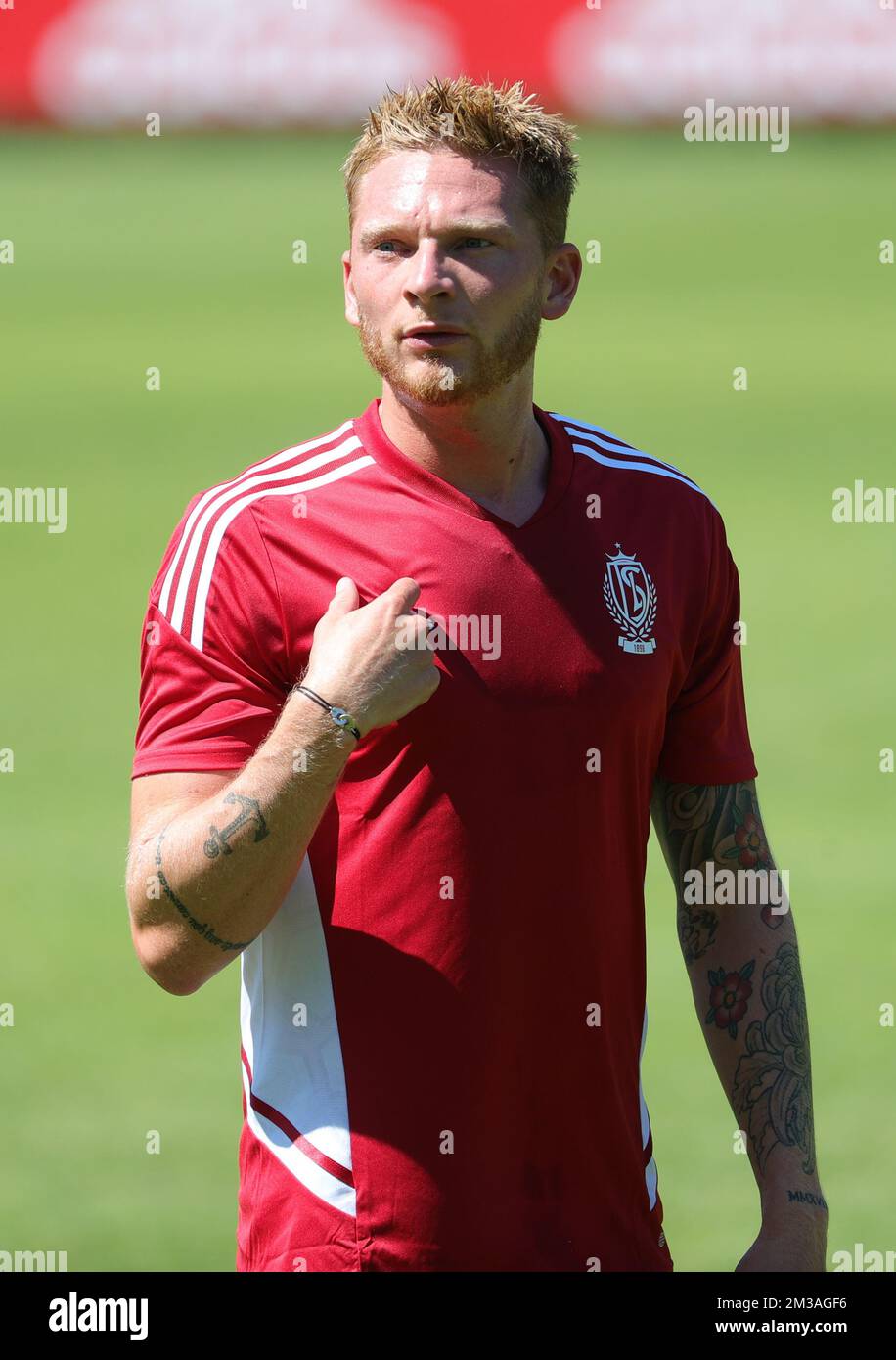 Standard's Renaud Emond pictured during a training session ahead of the ...