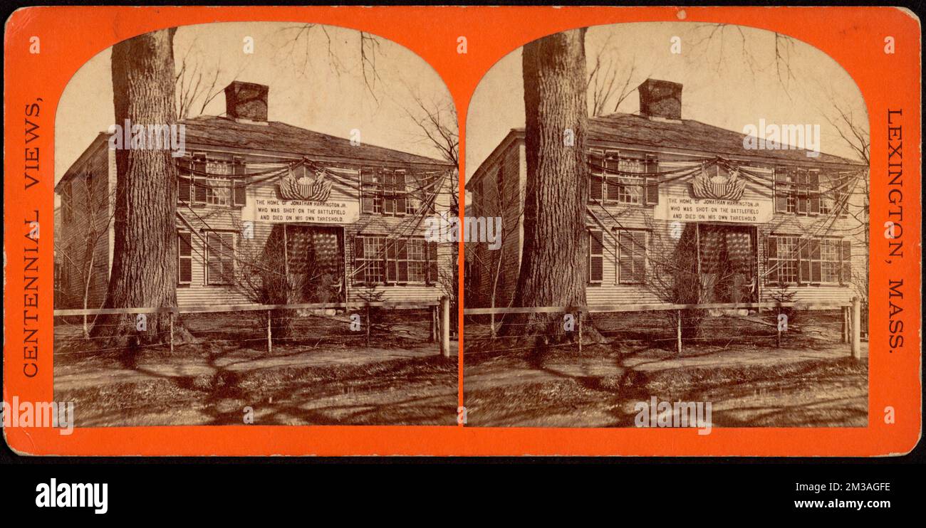 Home of Jonathan Harrington, Jr., 1775 , Centennial celebrations ...