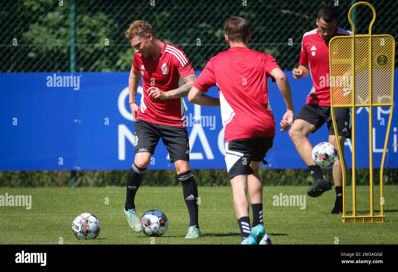 Standard's Renaud Emond pictured during a training session ahead of the ...