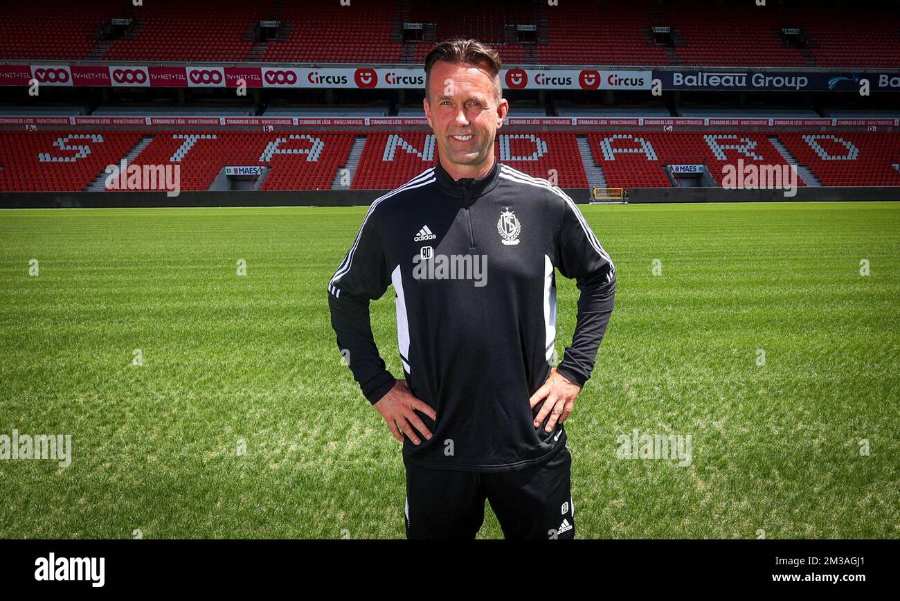 Standard's head coach Ronny Deila poses for the photographer after a ...