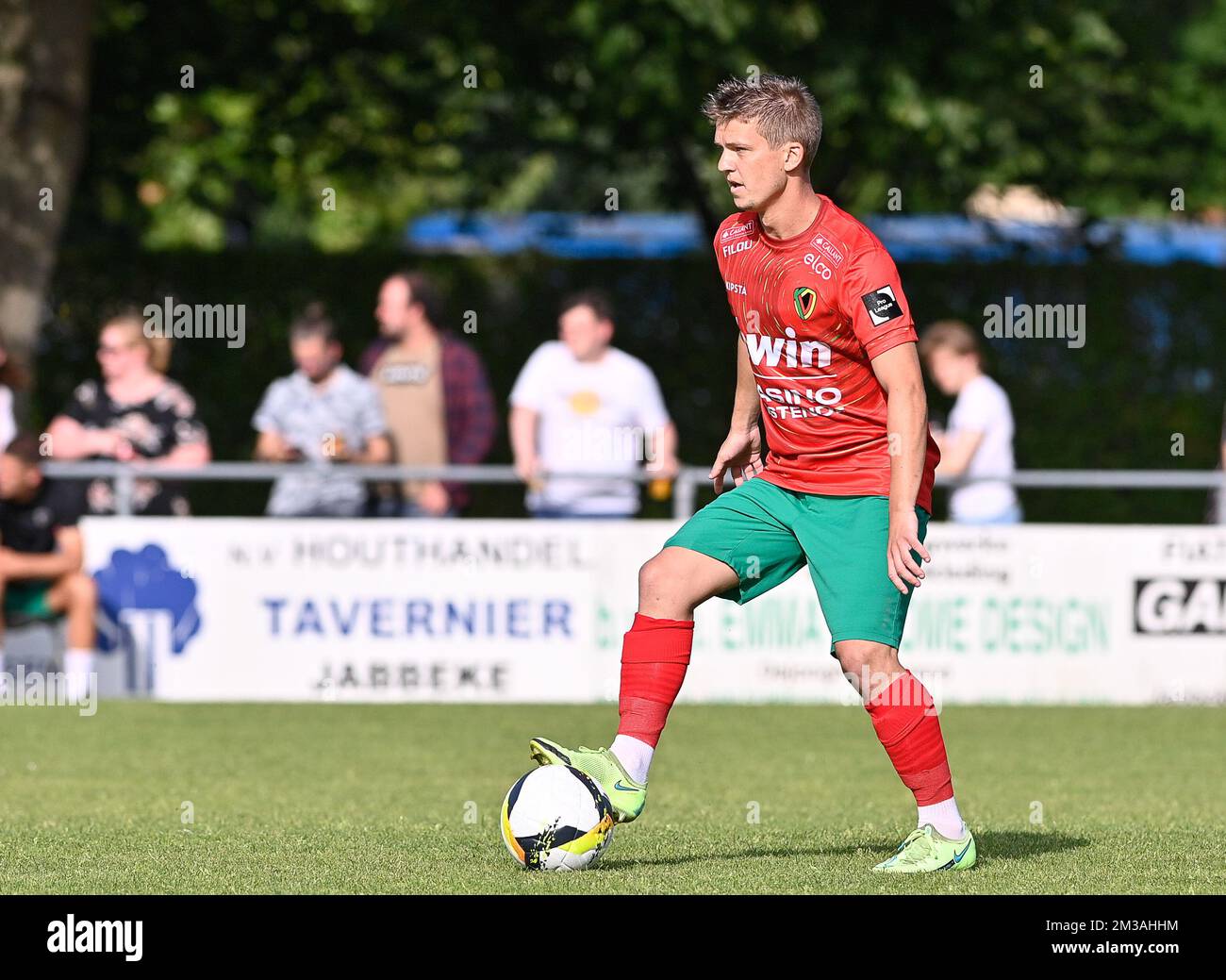Oostende's Vincent Koziello pictured in action during a friendly game ...