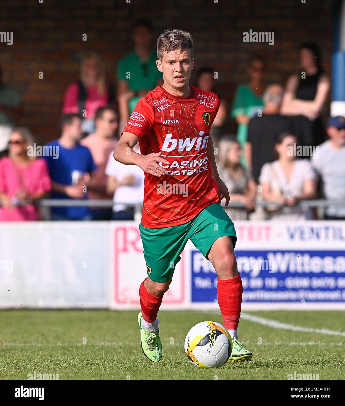 Oostende's Vincent Koziello pictured in action during a friendly game ...