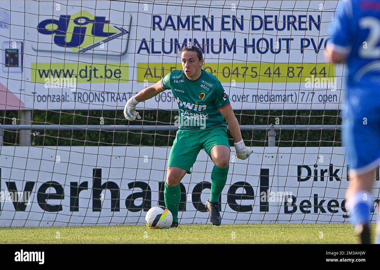 Oostende's Jarne Verlinde pictured in action during a friendly game ...