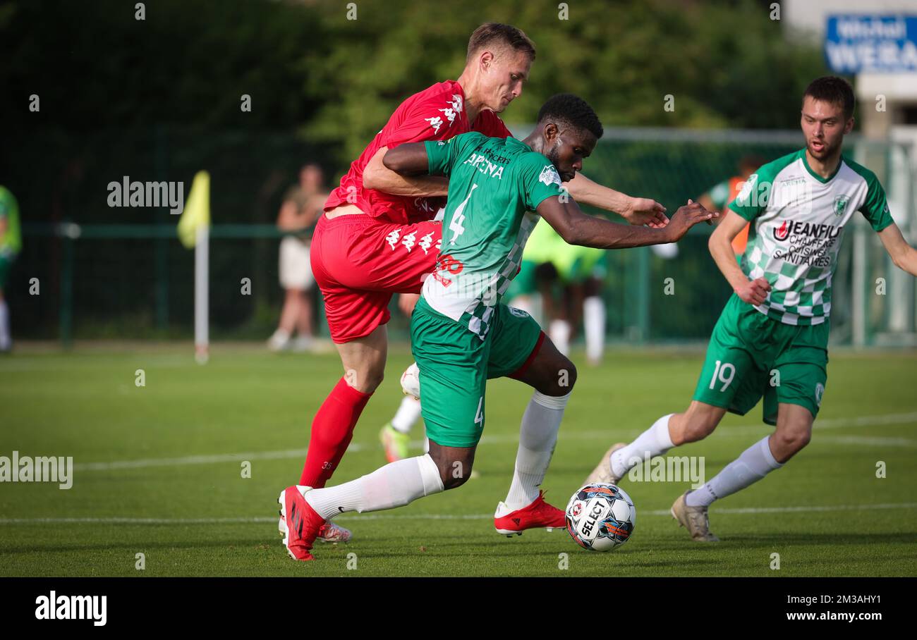 Seraing's Josip Katavic fights for the ball during a friendly game ...