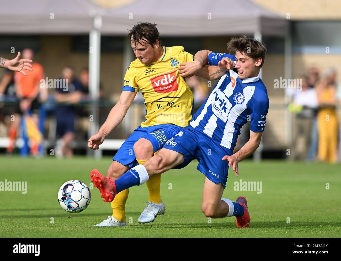 Gent's Robbie Van Hauter fight for the ball during a friendly game ...