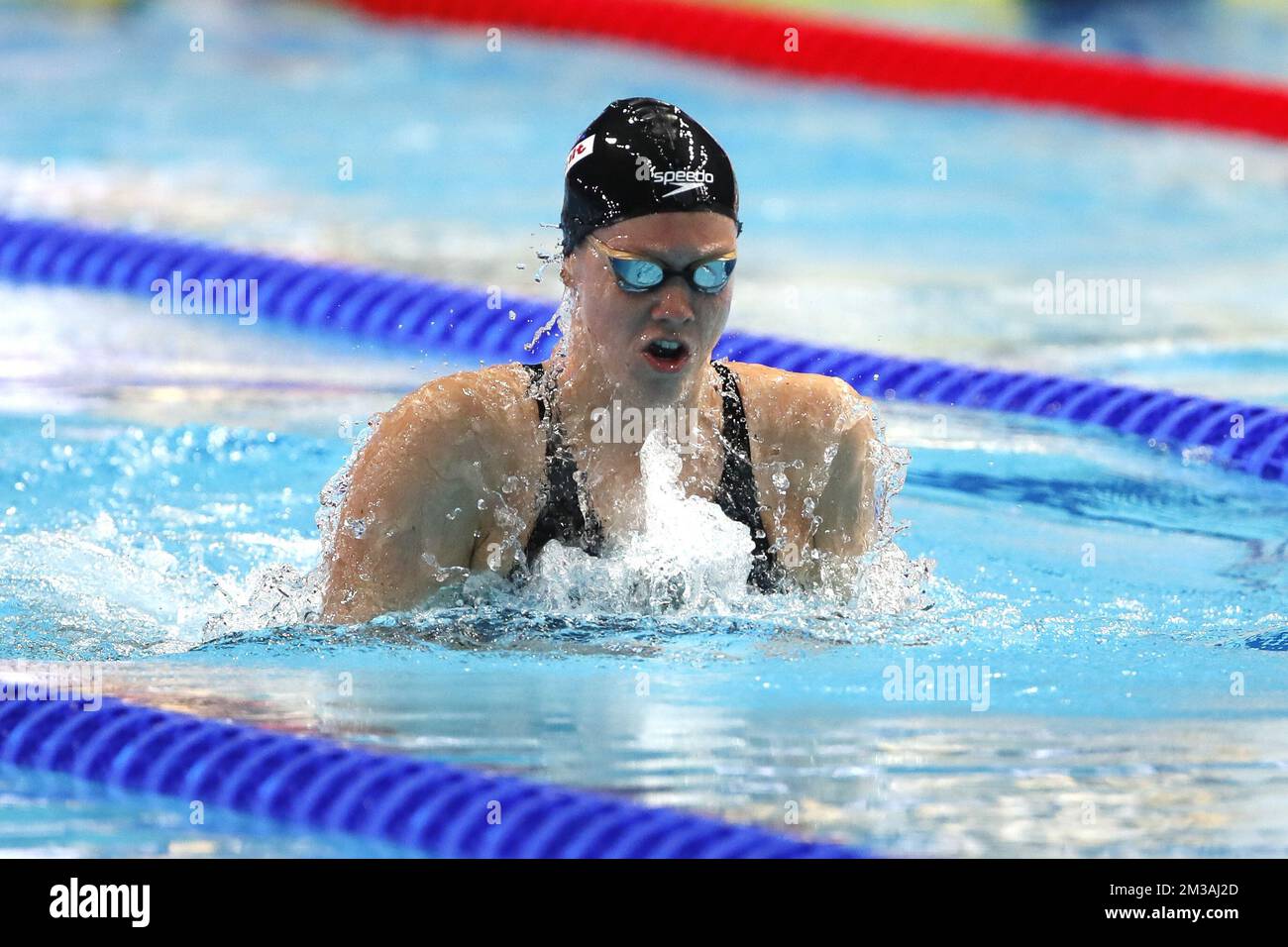 Belgian Florine Gaspard pictured in action during the women's 100m breaststroke at the swimming ...