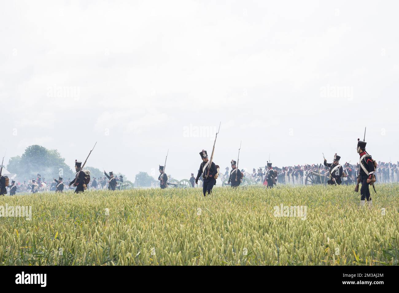 Illustration picture shows the re-enactment of the Battle of Waterloo ...