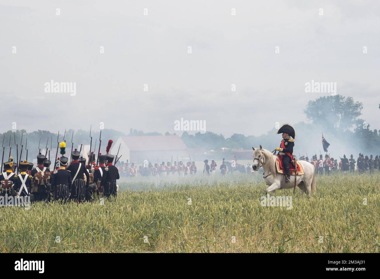 Illustration picture shows the re-enactment of the Battle of Waterloo ...