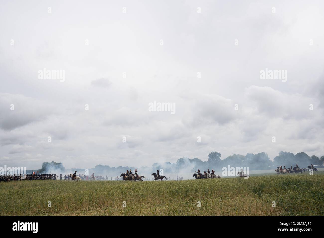 Illustration picture shows the re-enactment of the Battle of Waterloo ...