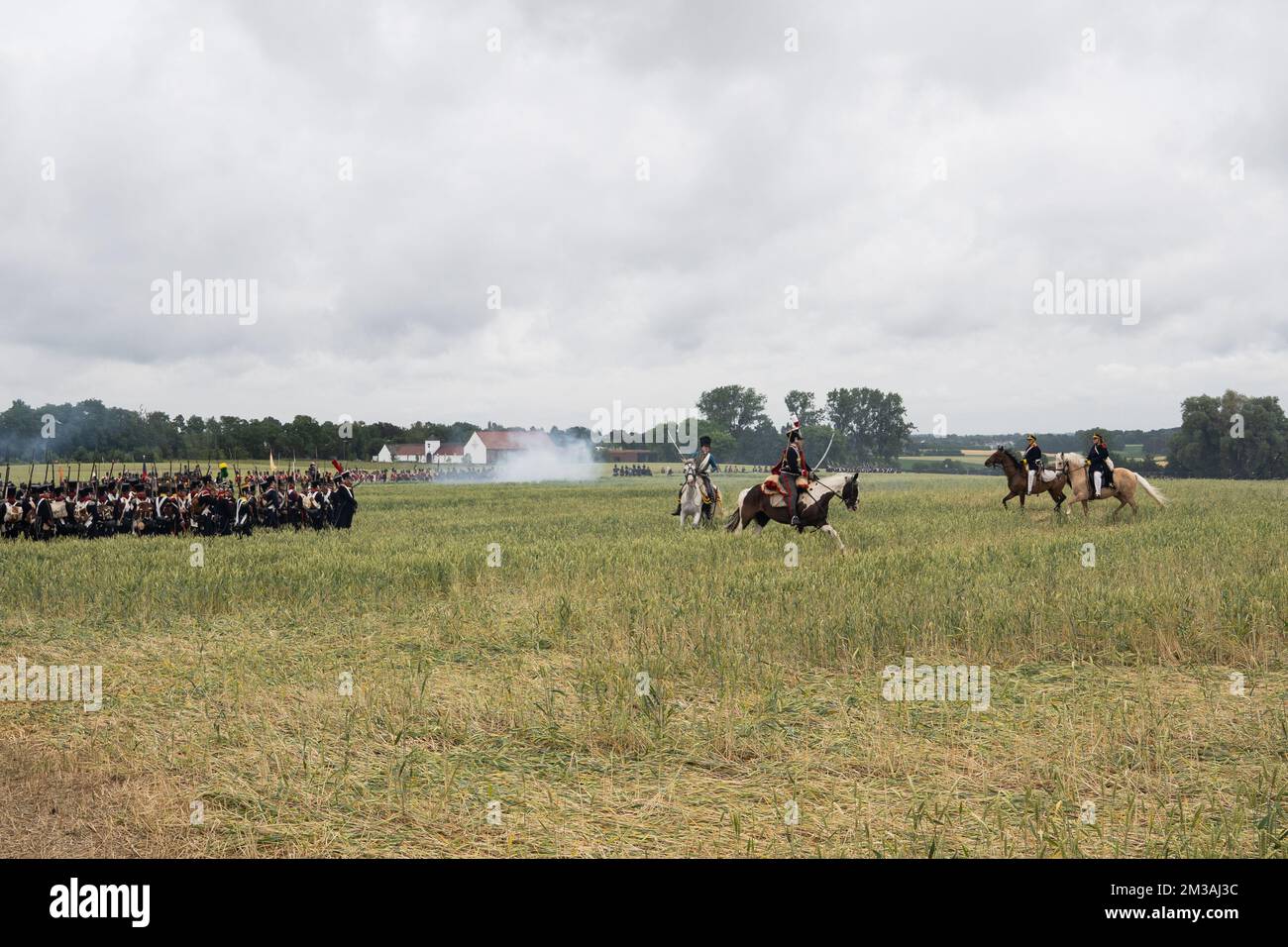 Illustration picture shows the re-enactment of the Battle of Waterloo ...