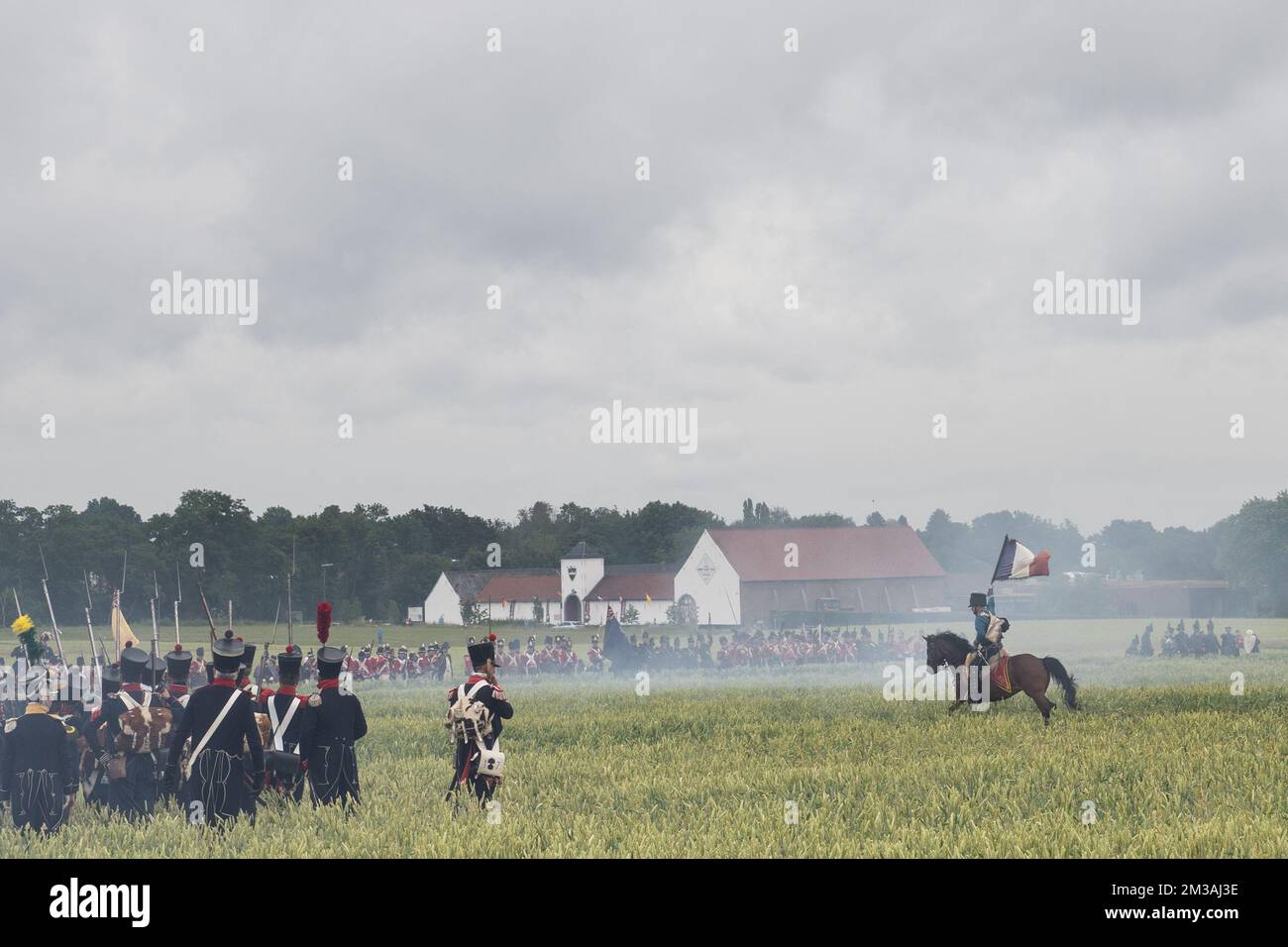 Illustration picture shows the re-enactment of the Battle of Waterloo ...