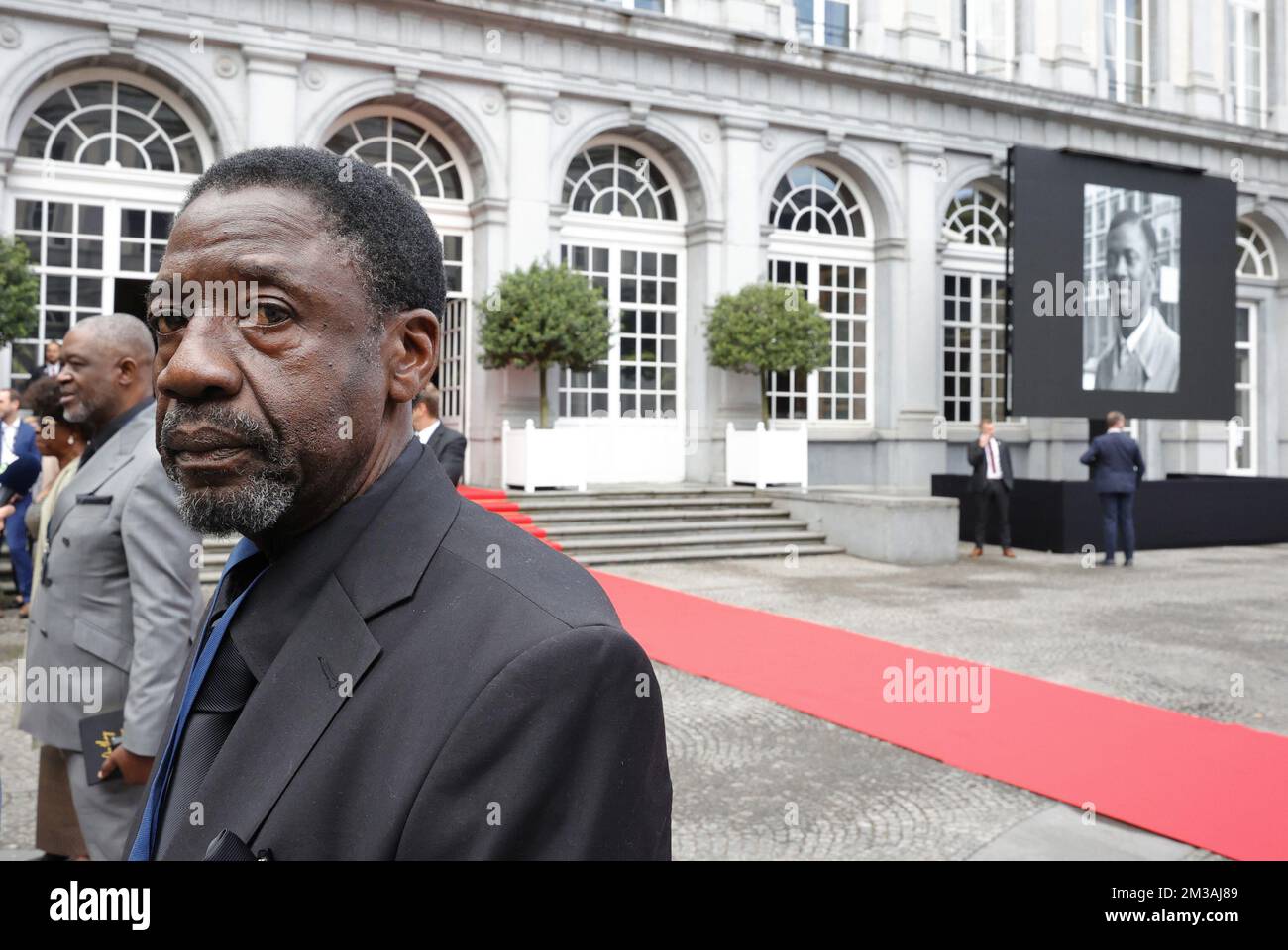 Francois Lumumba arrives for an official ceremony to return the remains ...