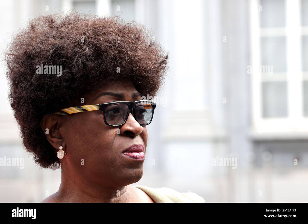 Juliana Lumumba arrives for an official ceremony to return the remains ...