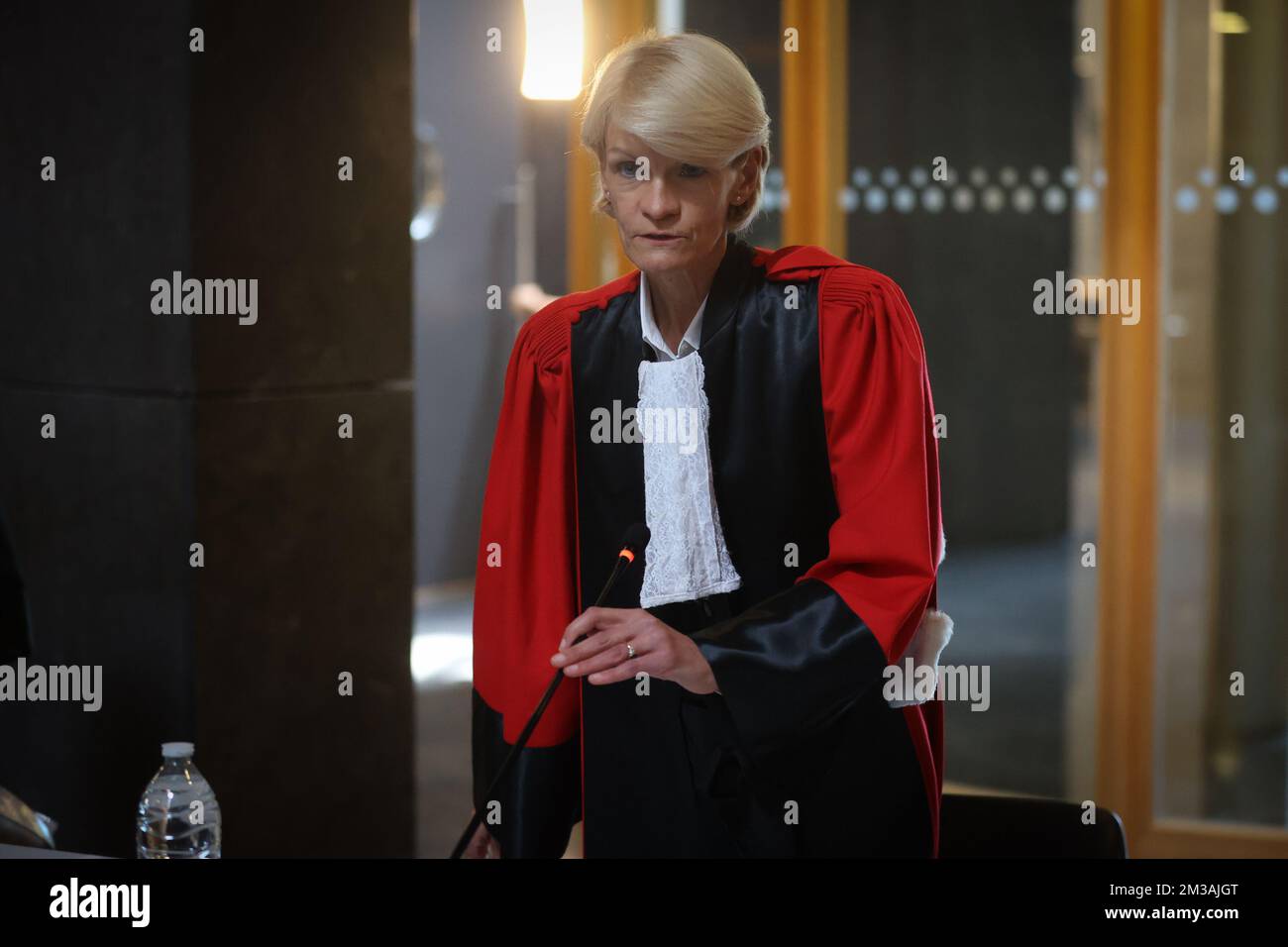Chairman of the court Martine Baes pictured during the jury ...