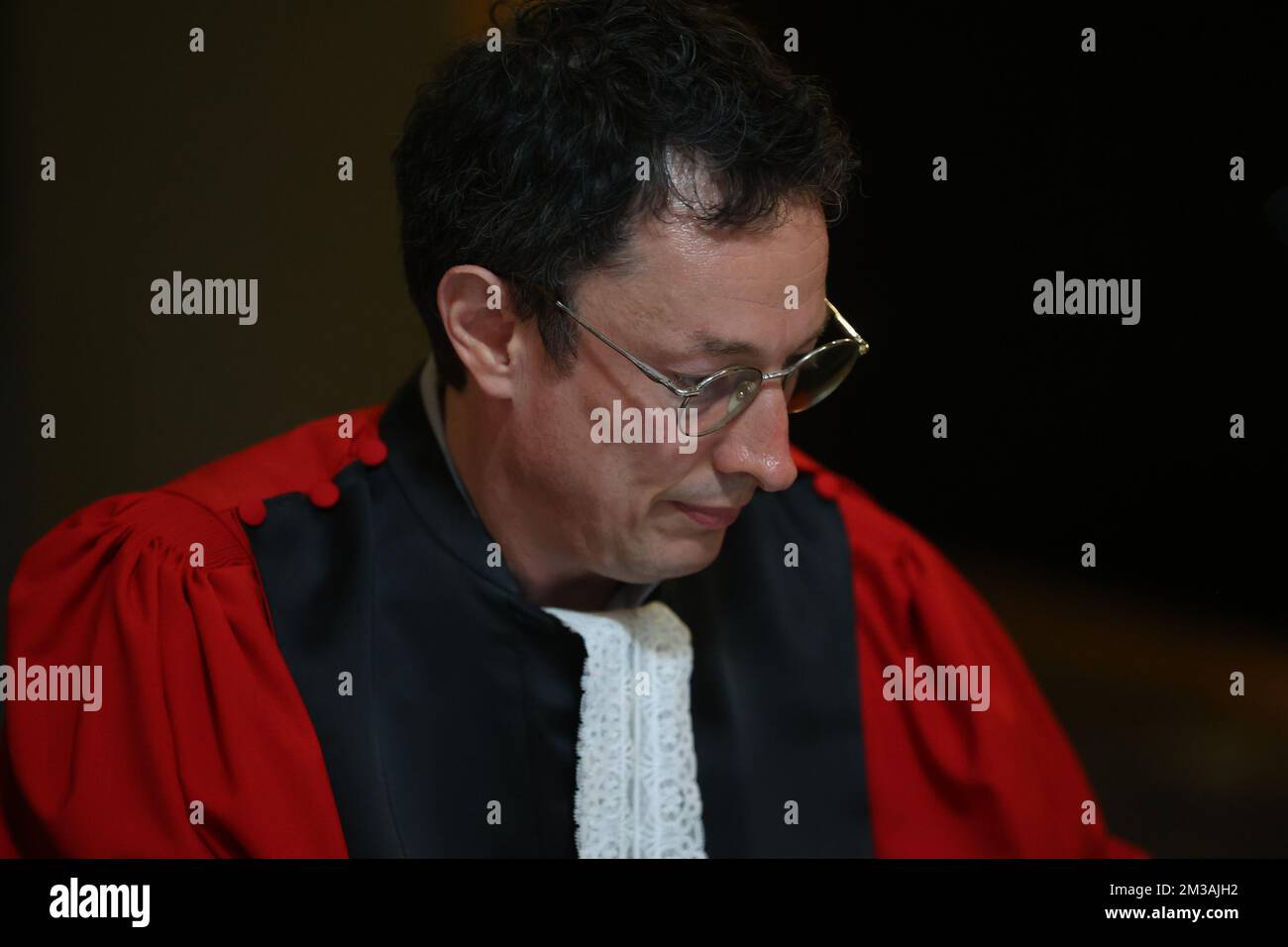 Public prosecutor Gilles Dupuis pictured during the jury constitution ...