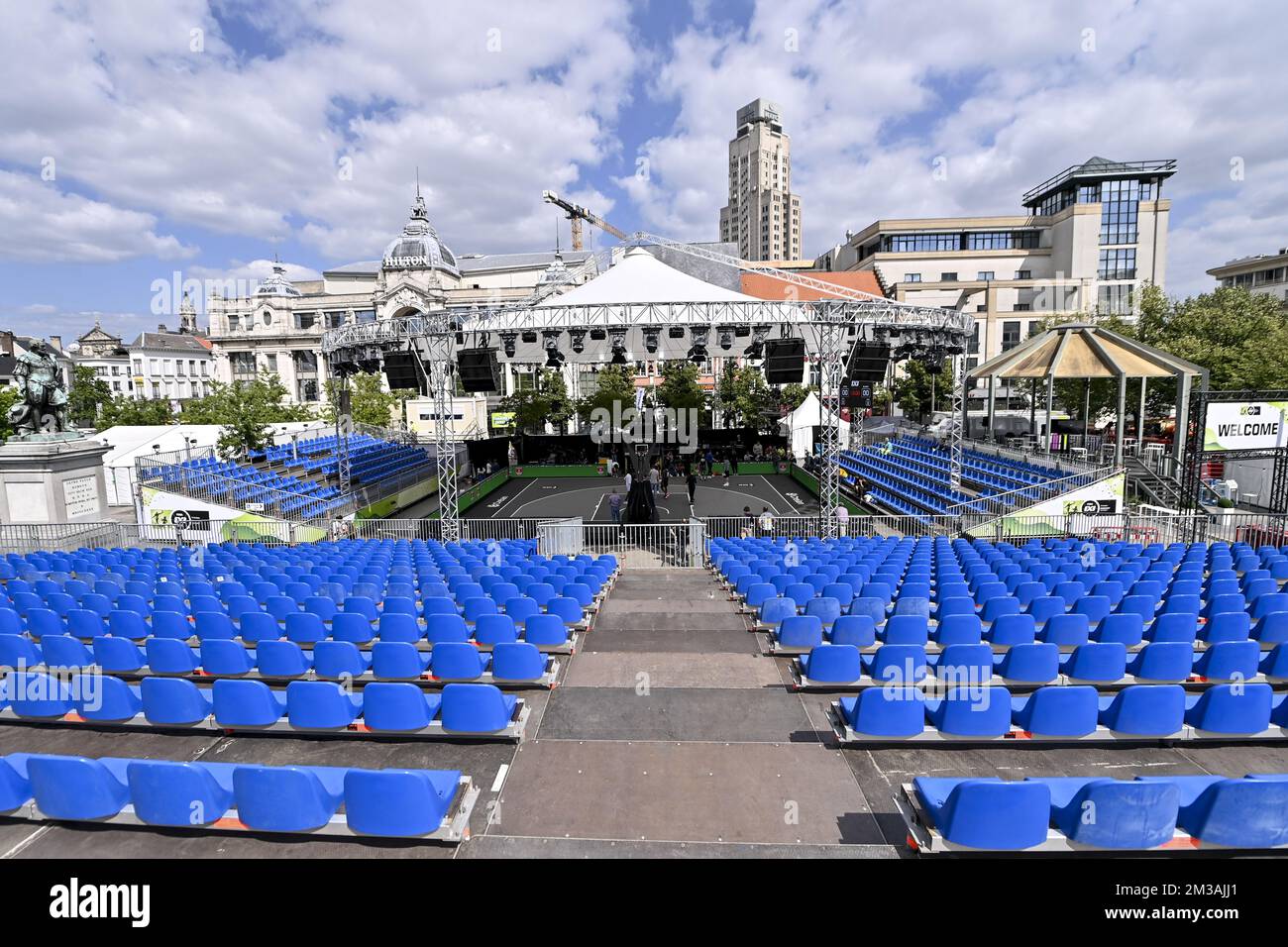 Illustration picture shows a preview at the upcoming FIBA 3x3 Basket ...