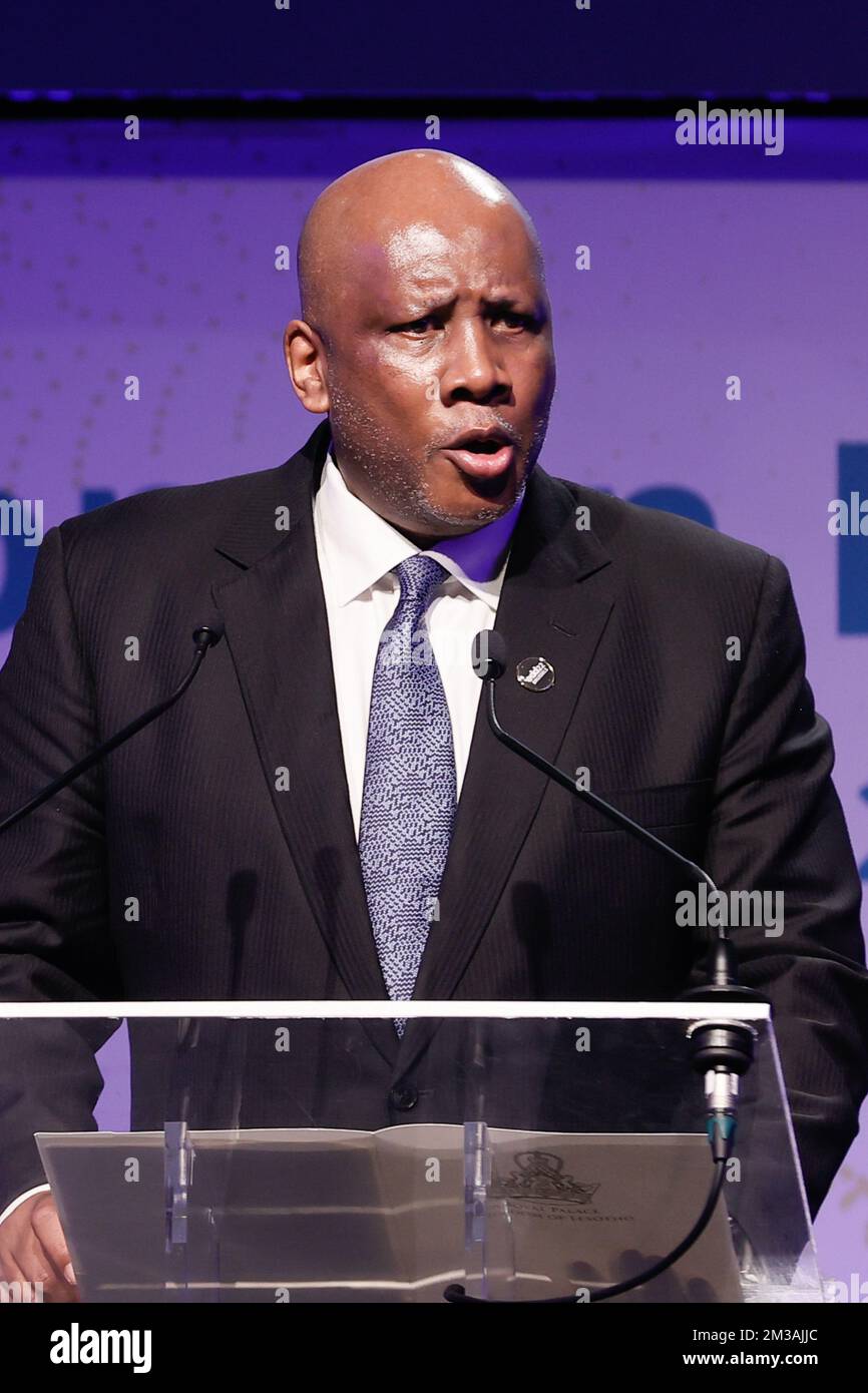 King Letsie III of Lesotho pictured during the European development ...