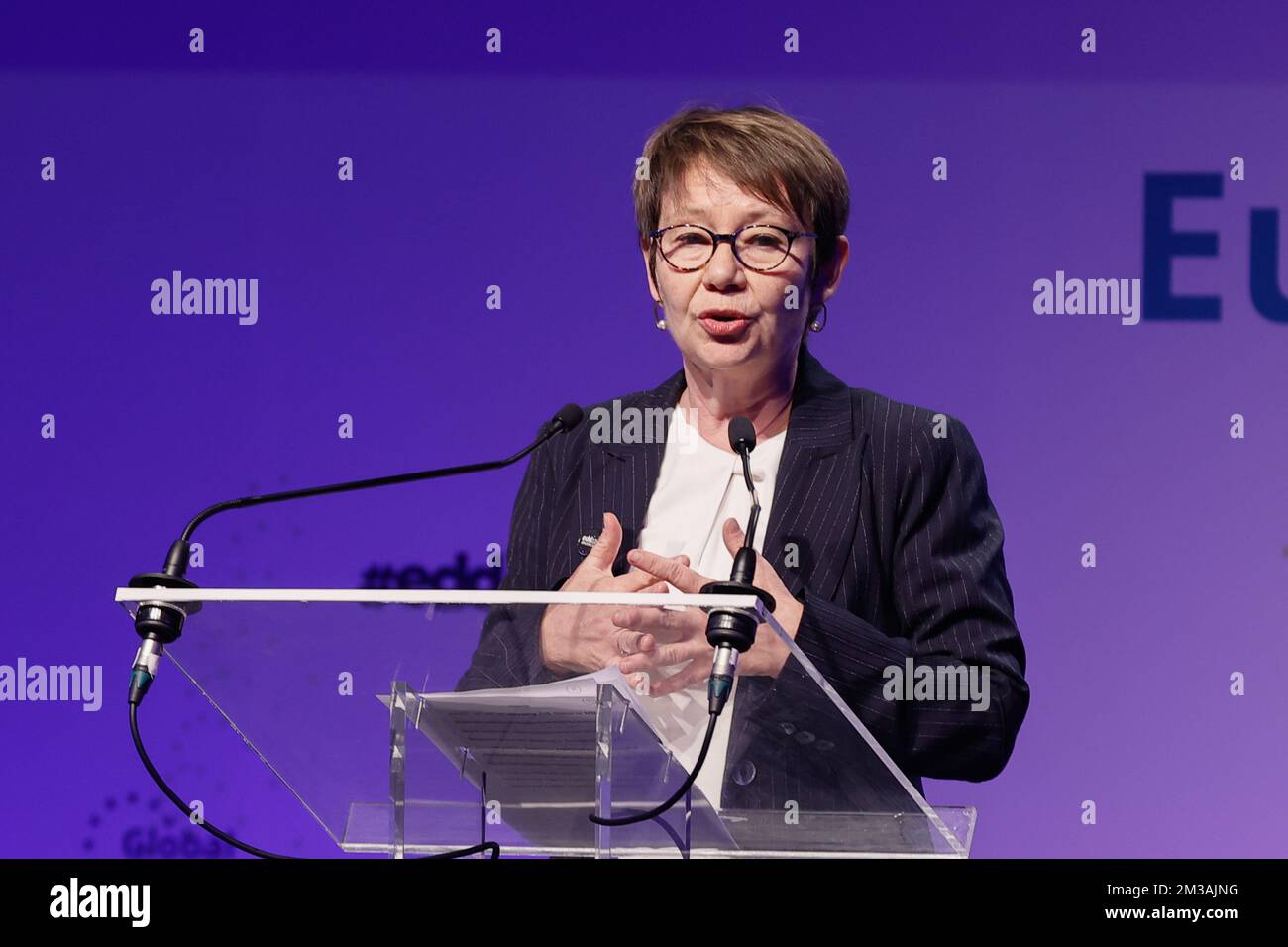 EBRD President Odile Renaud-Basso delivers a speech at the European development days with the ...
