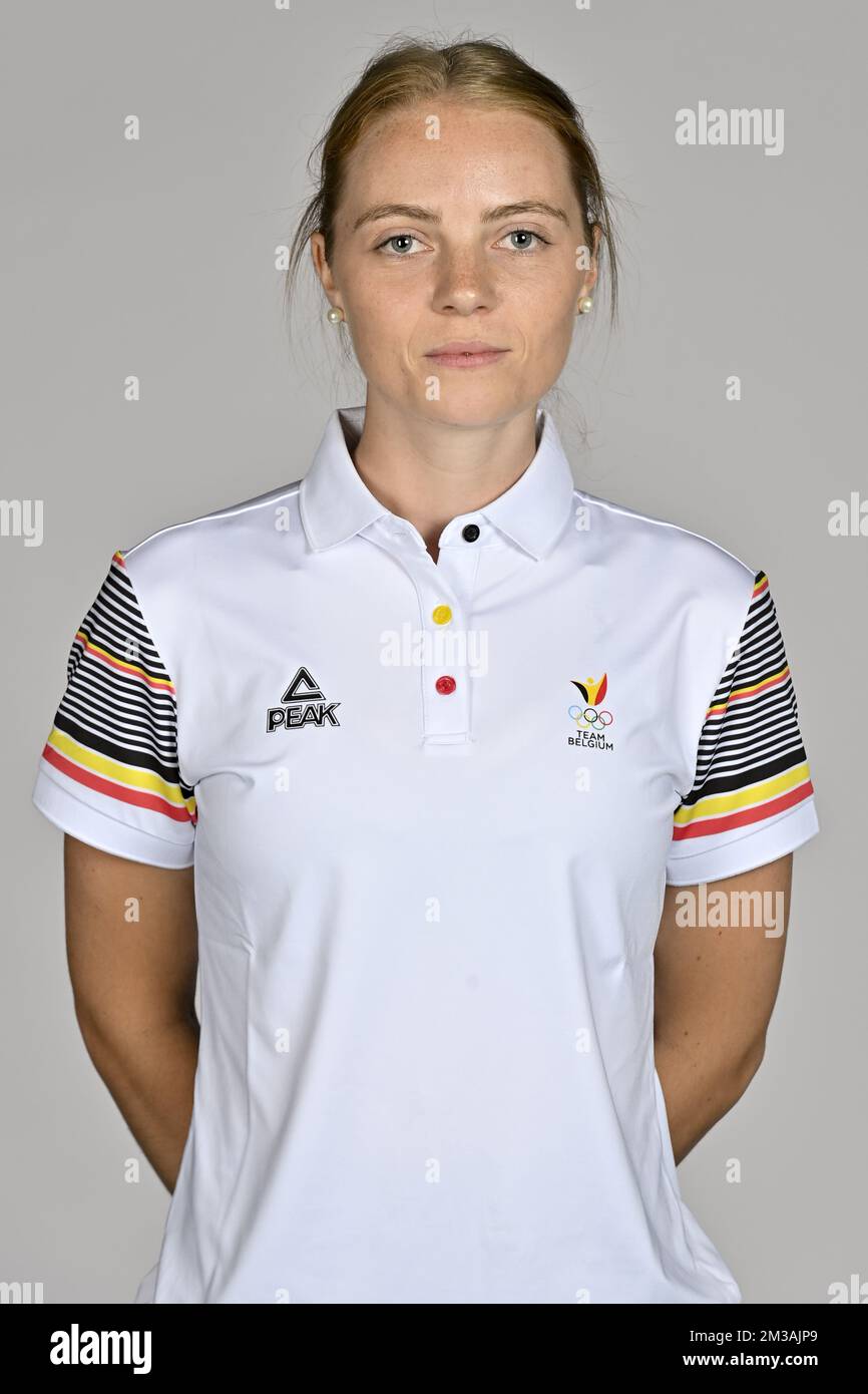 Amber Engels poses for the photographer at a photoshoot for the Belgian ...