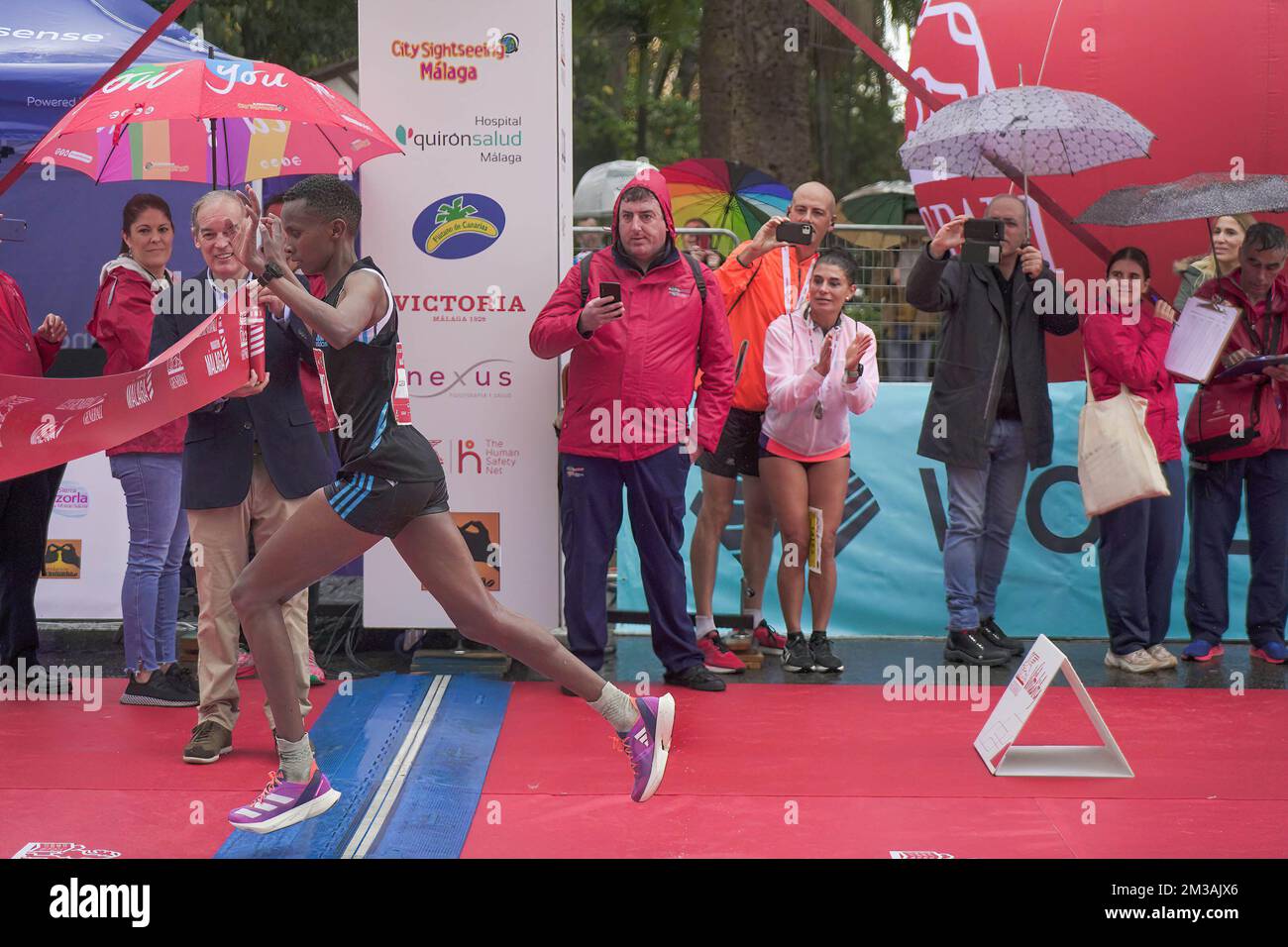 Athlete Risper Chebet, from Uganda seen finishing up during the ...