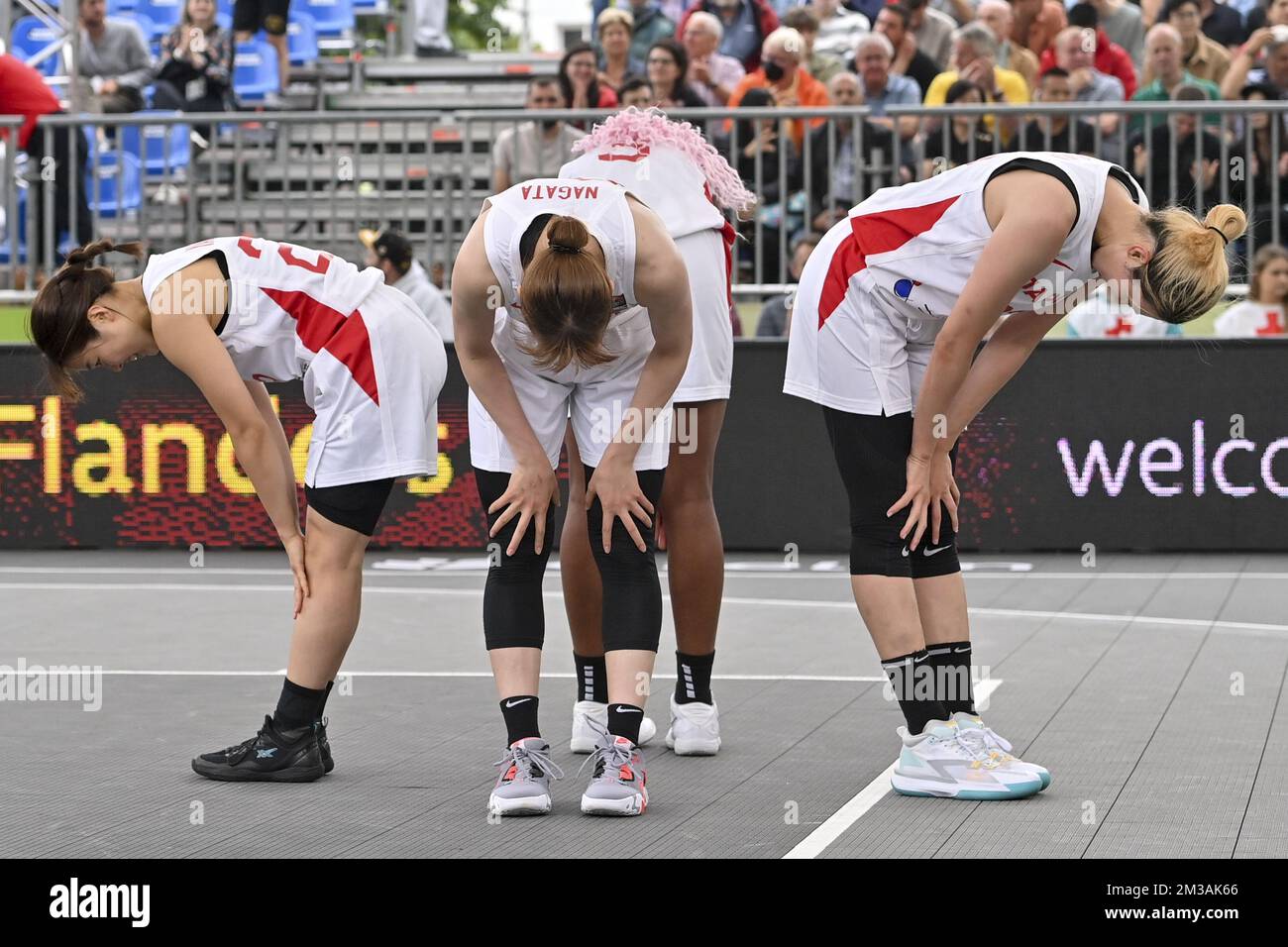 Japan's Stephanie Mawuli, Japan's Moe Nagata, Japan's Tamami Nakada ...