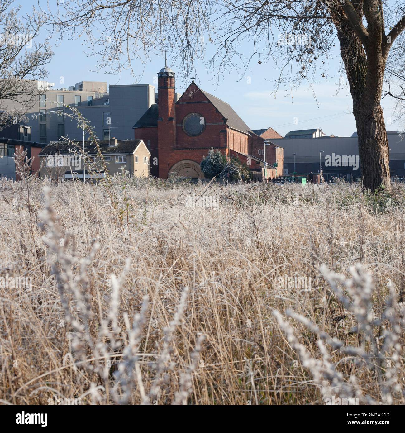 Winter day with frost frosted urban landscape Hull Yorkshire UK Stock ...
