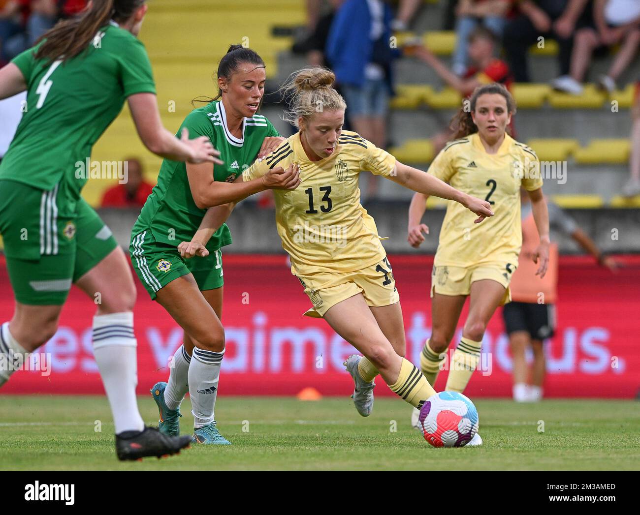 Northern Ireland's Laura Rafferty and Belgium's Elena Dhont fight for ...