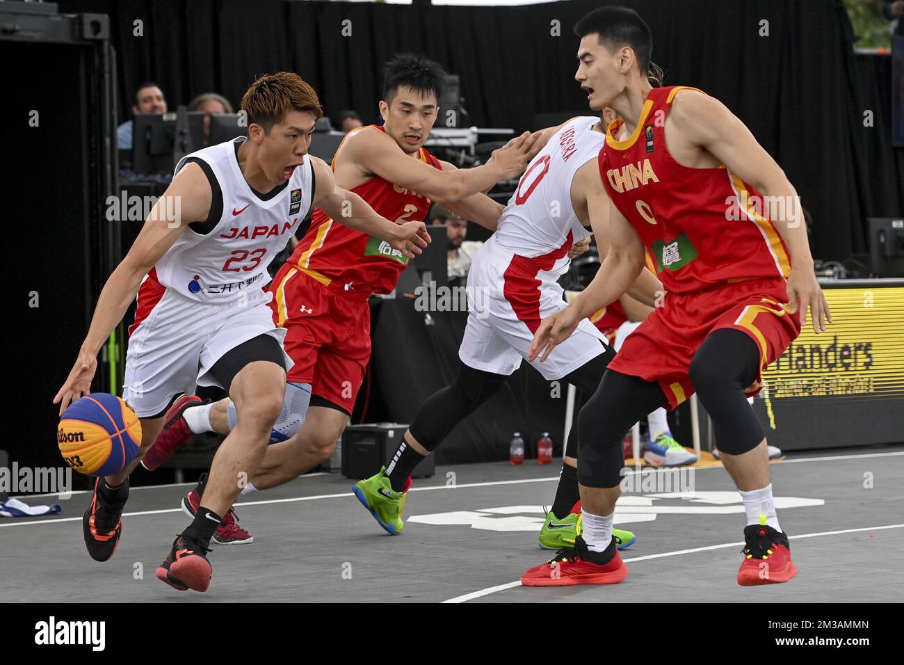 Japan's Ryuto Yasuoka, China's Hanyu Guo and China's Peng Yan pictured ...
