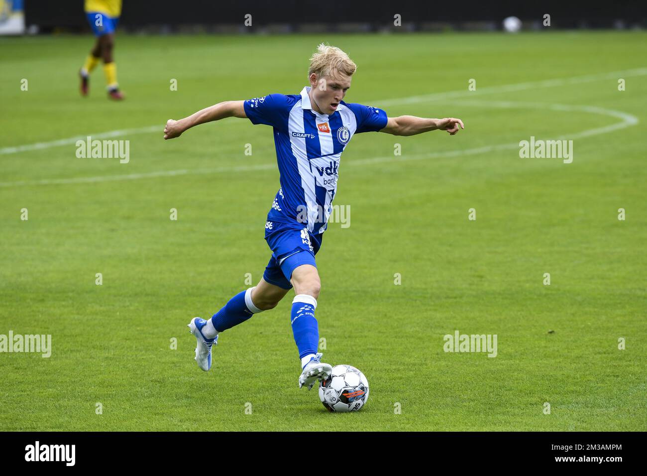 Gent's Noah De Ridder pictured in action during a friendly soccer match ...