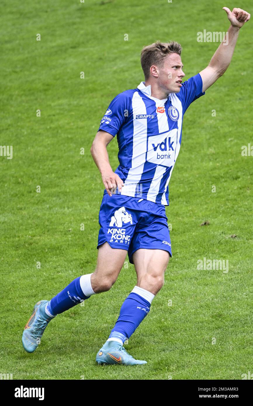 Gent's Matisse Samoise pictured during a friendly soccer match between ...