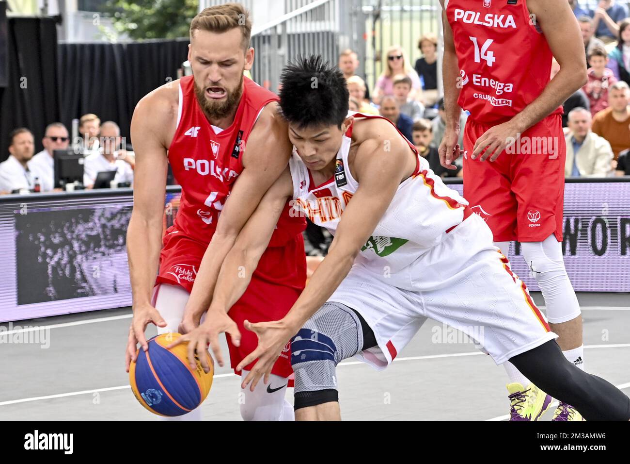 Poland's Szymon Rduch and China's Peng Yan pictured during a 3x3 ...