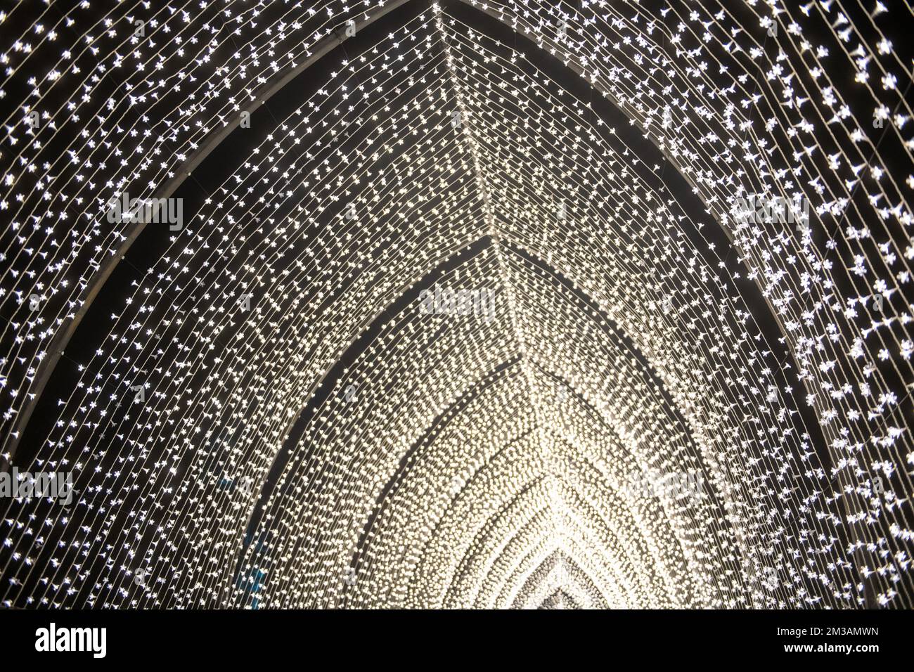 Light Arch at Blenheim Palace Light Trail, 13th December 2022 Stock ...