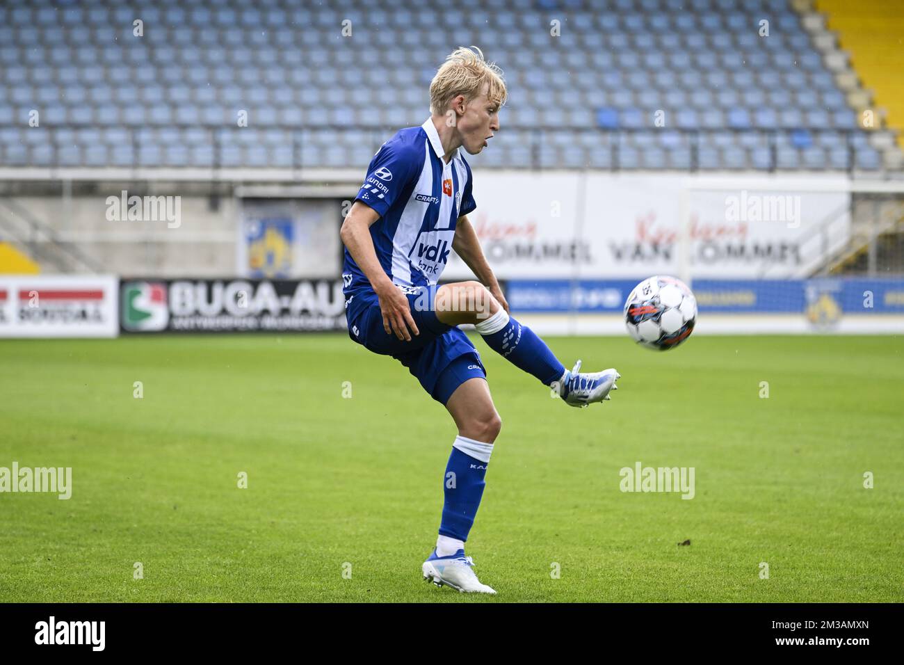 Gent's Noah De Ridder pictured in action during a friendly soccer match ...