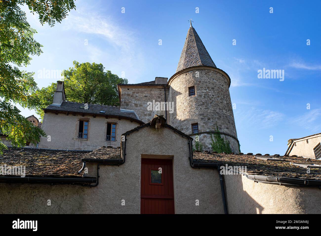 Architecture of the village of Florac in the Cevennes in France Stock ...