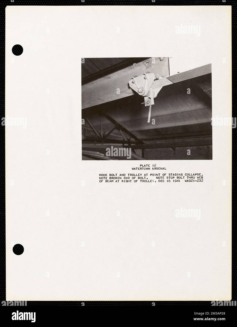 Hook bolt and trolley at point of staging collapse , Armories, Ordnance ...