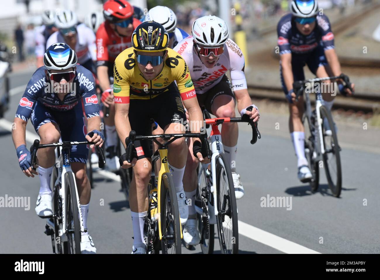 Head of the race pictured at the men's elite race at the Belgian ...