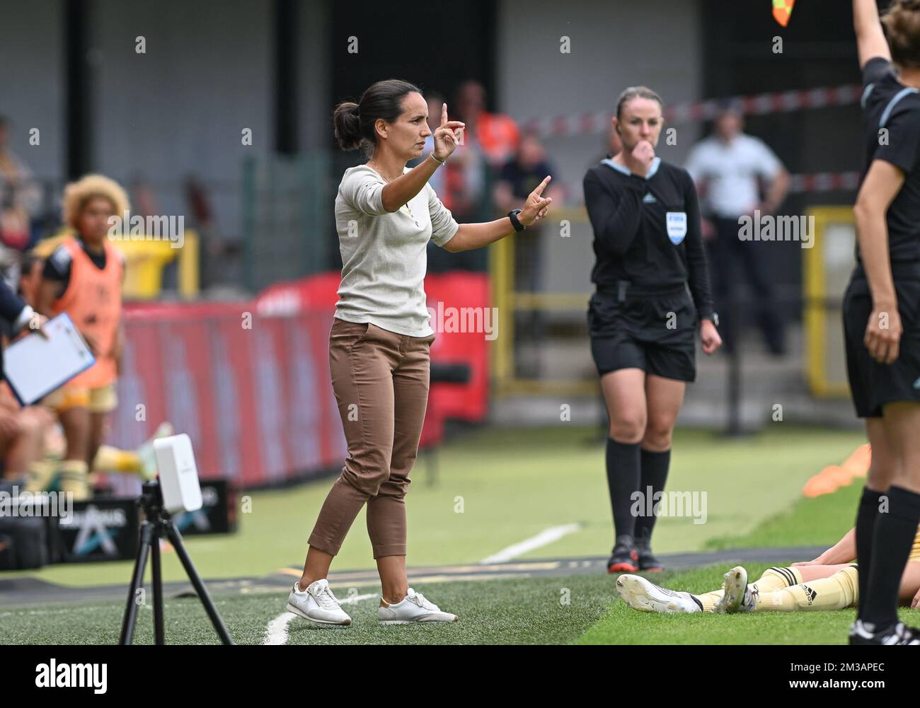 Austria's Head Coach Irene Fuhrmann pictured during the friendly match ...