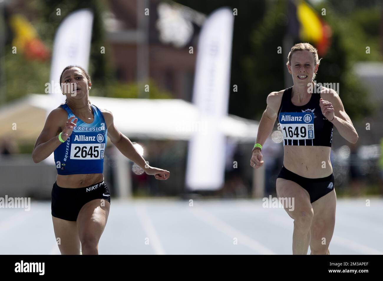 Belgian Delphine Nkansa and Belgian Imke Vervaet pictured in action ...