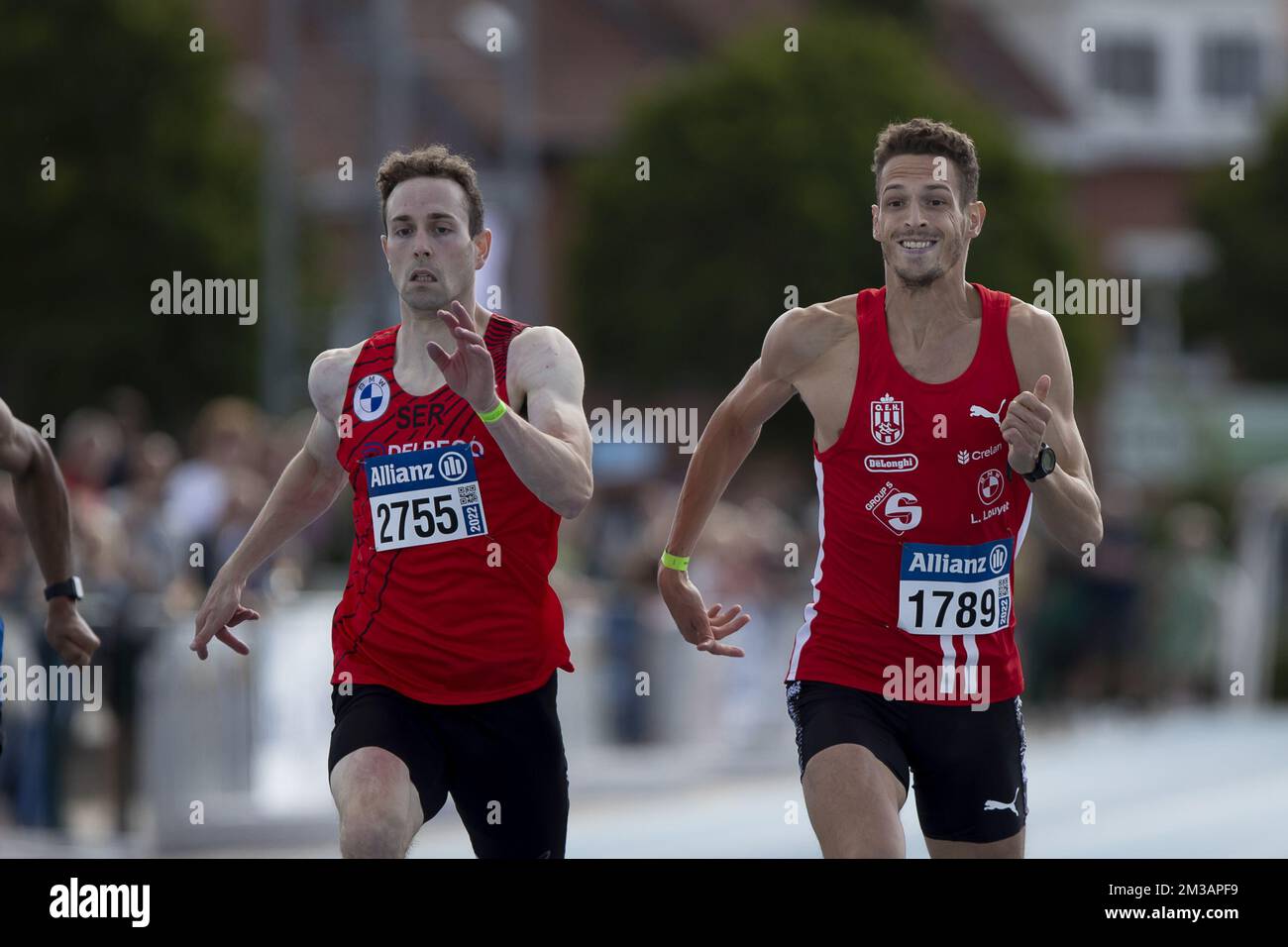 Belgian Robin Vanderbemden and Belgian Dylan Borlee pictured in action ...